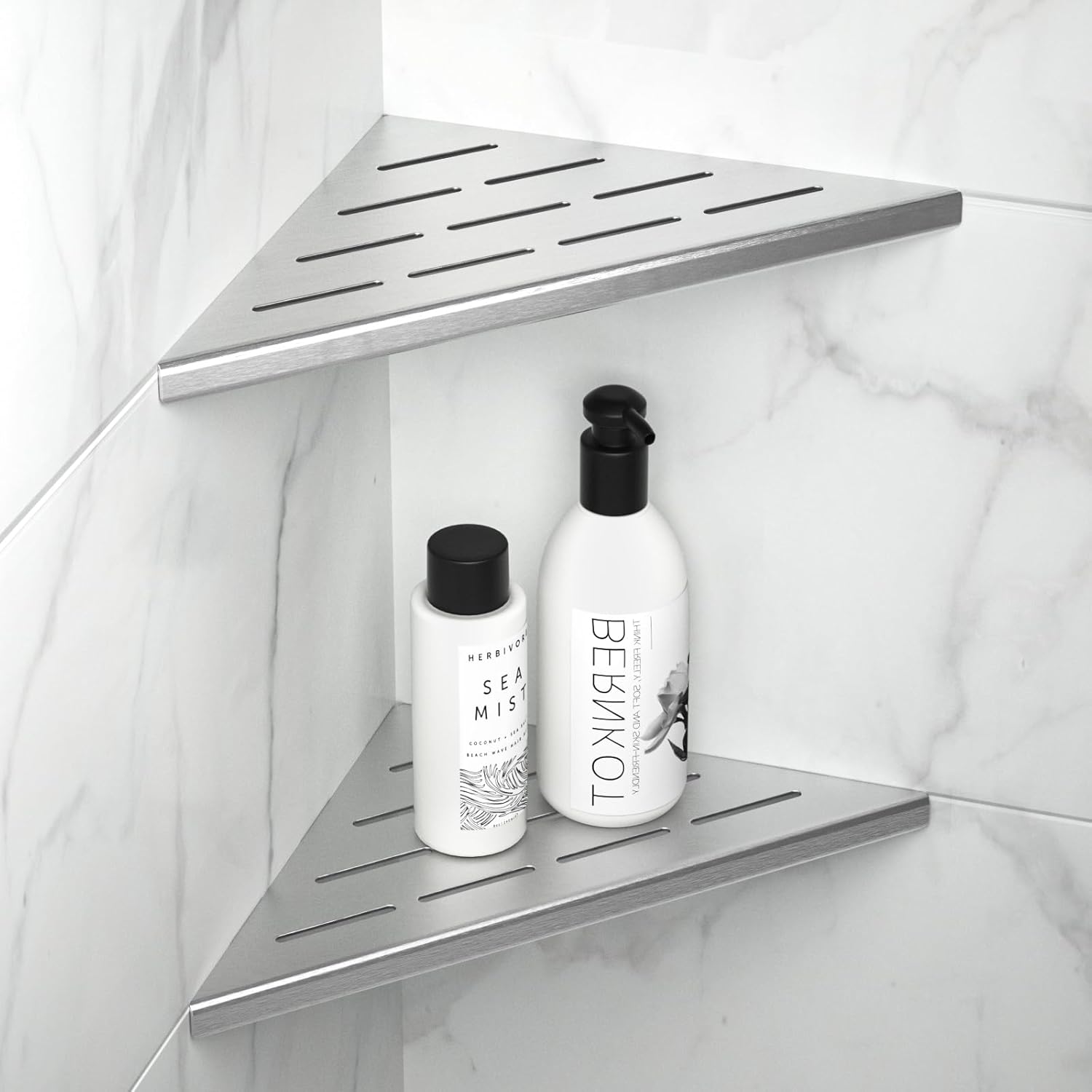 Amazon.com: Bernkot 8'' Corner Shower Shelf 2PCS, 304 Stainless Steel ...