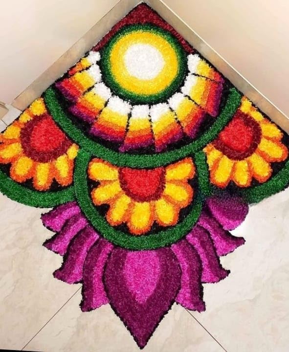 Buy Wool Dream Decore, Readymade Rangoli Square Mats, Cornner-2X2Ft ...