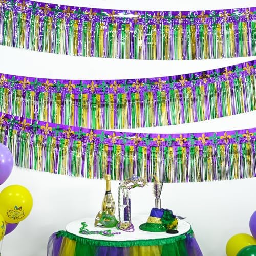 Amazon.com: Blulu Mardi Gras Decoration Set Mardi Gras Porch Sign ...