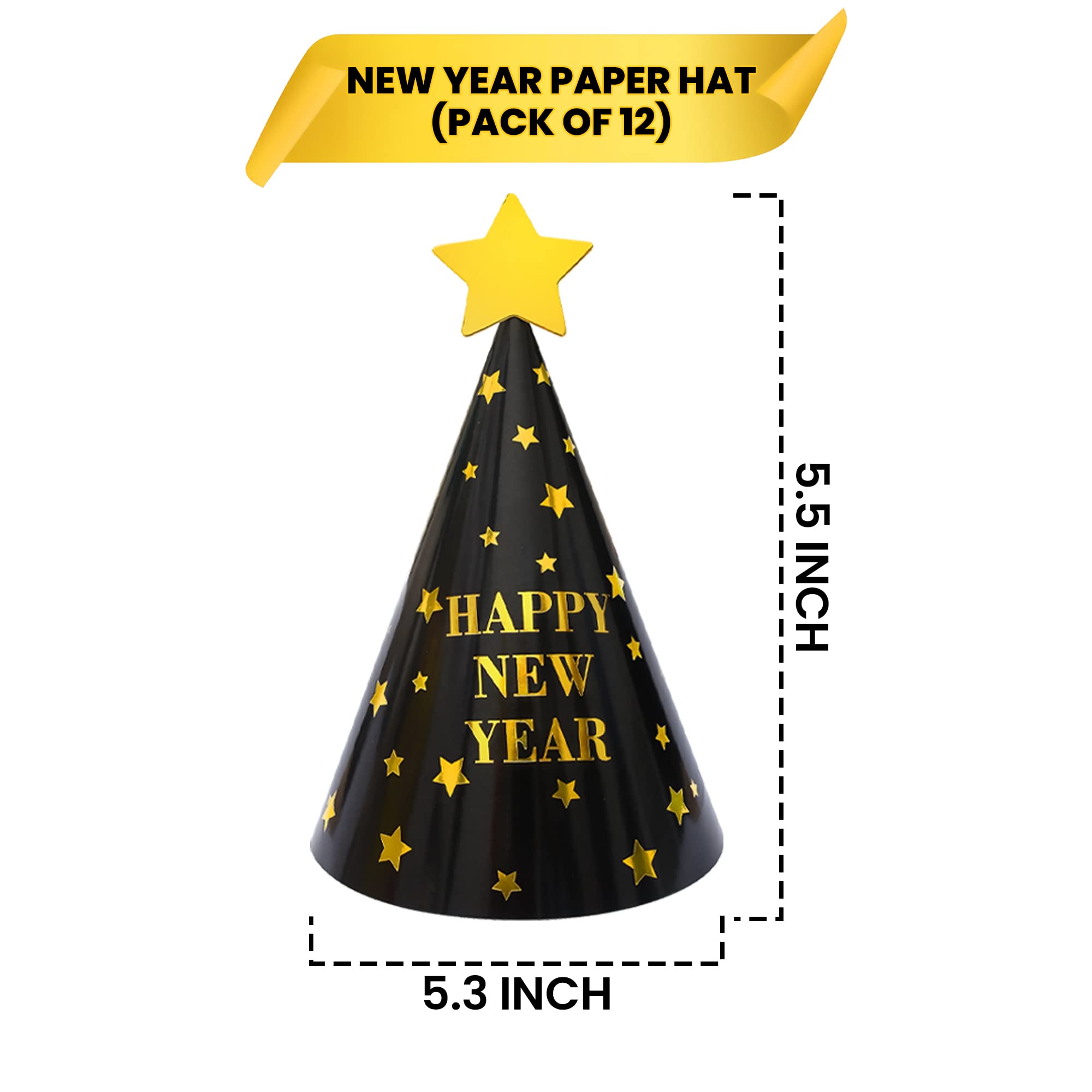 Snapklik.com : New Years Hats 2025 - Pack Of 12 Party Hats ...