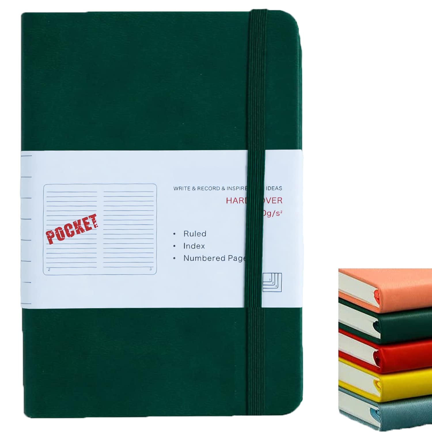 KISUOMAOYI A5 Notebook with Lined Pages and Expandable Paper Pocket ...