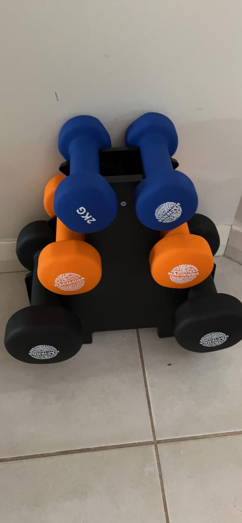Hacienda 7-Piece 20 Kg Weighted Dumbbell Set with Rack - 2Kg, 3Kg & 5 ...