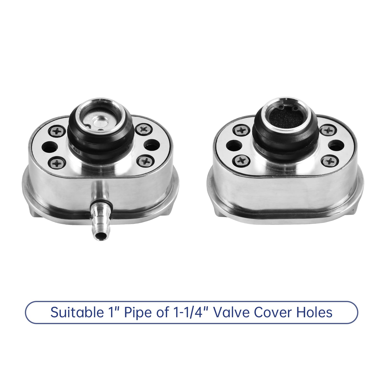 Snapklik.com : Oval Valve Cover PCV Combo Kit, Polished Aluminum Air ...