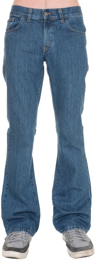 Run & Fly Mens 60's 70's Retro Vintage Stonewash Denim Boot Cut Flares ...