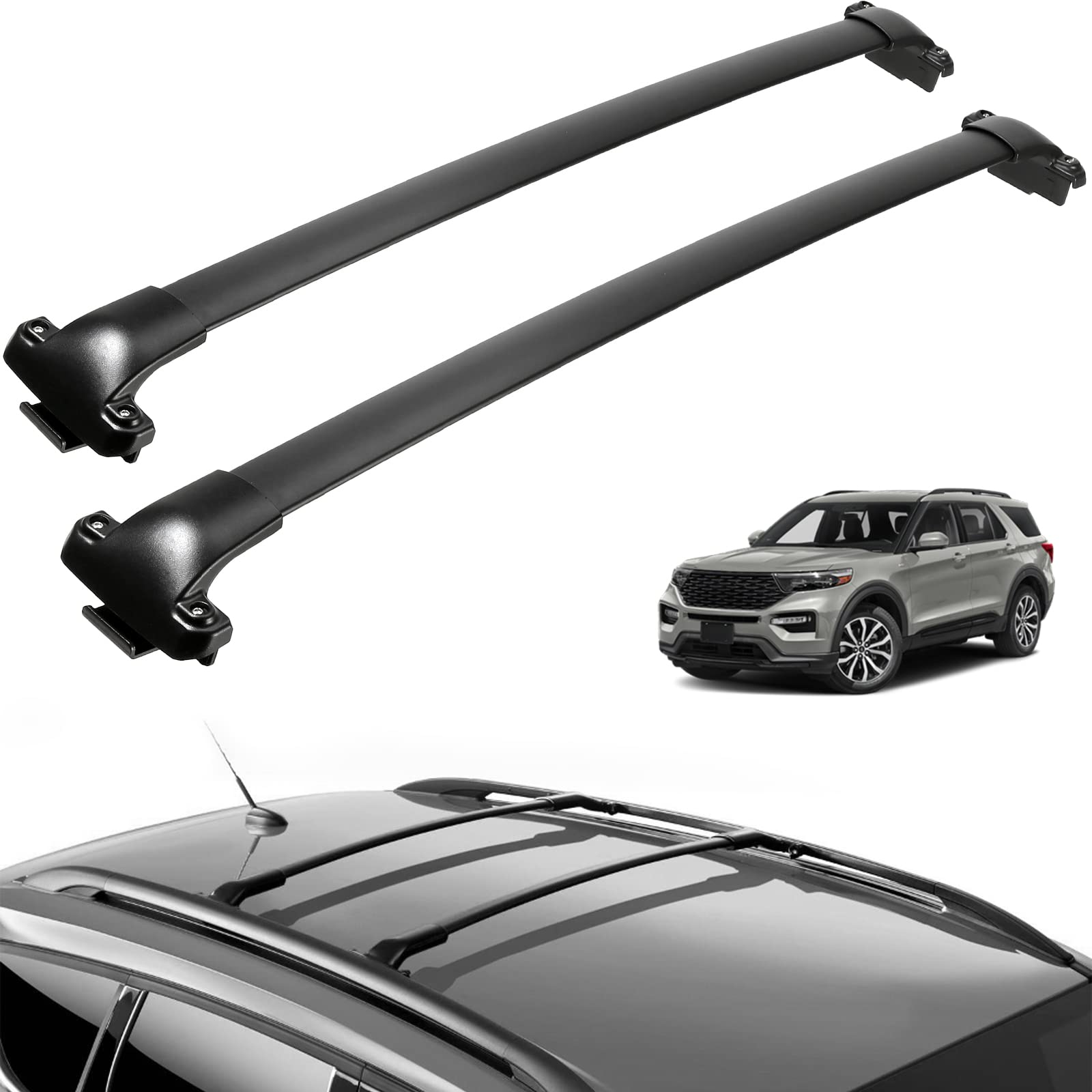 Snapklik.com : PARTOL Roof Rack Cross Bars, 165lbs Roof Rack Crossbars ...