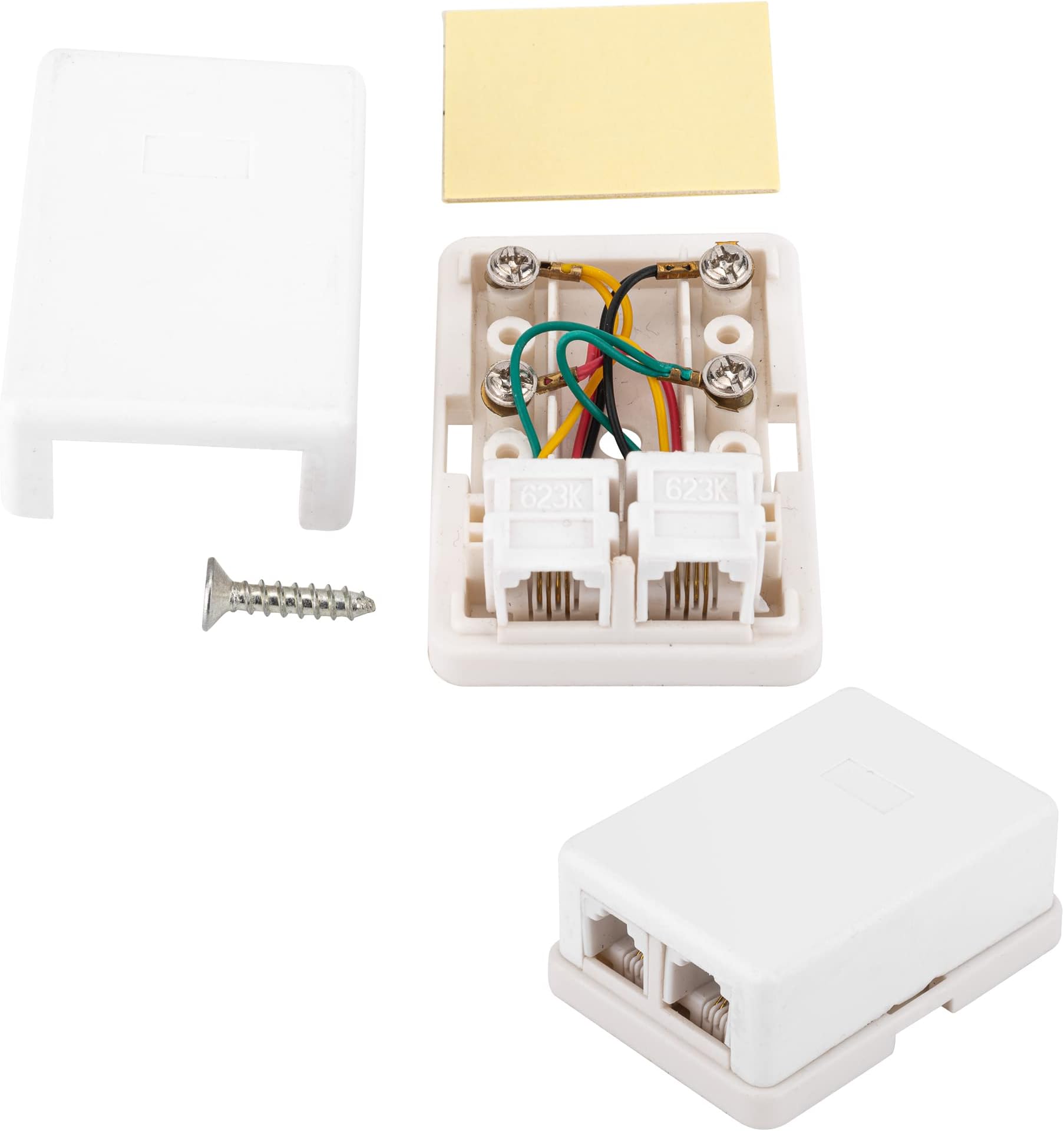 Amazon.com: Phone Jack Surface Mount Single Port Telephone Jack Box 4 ...