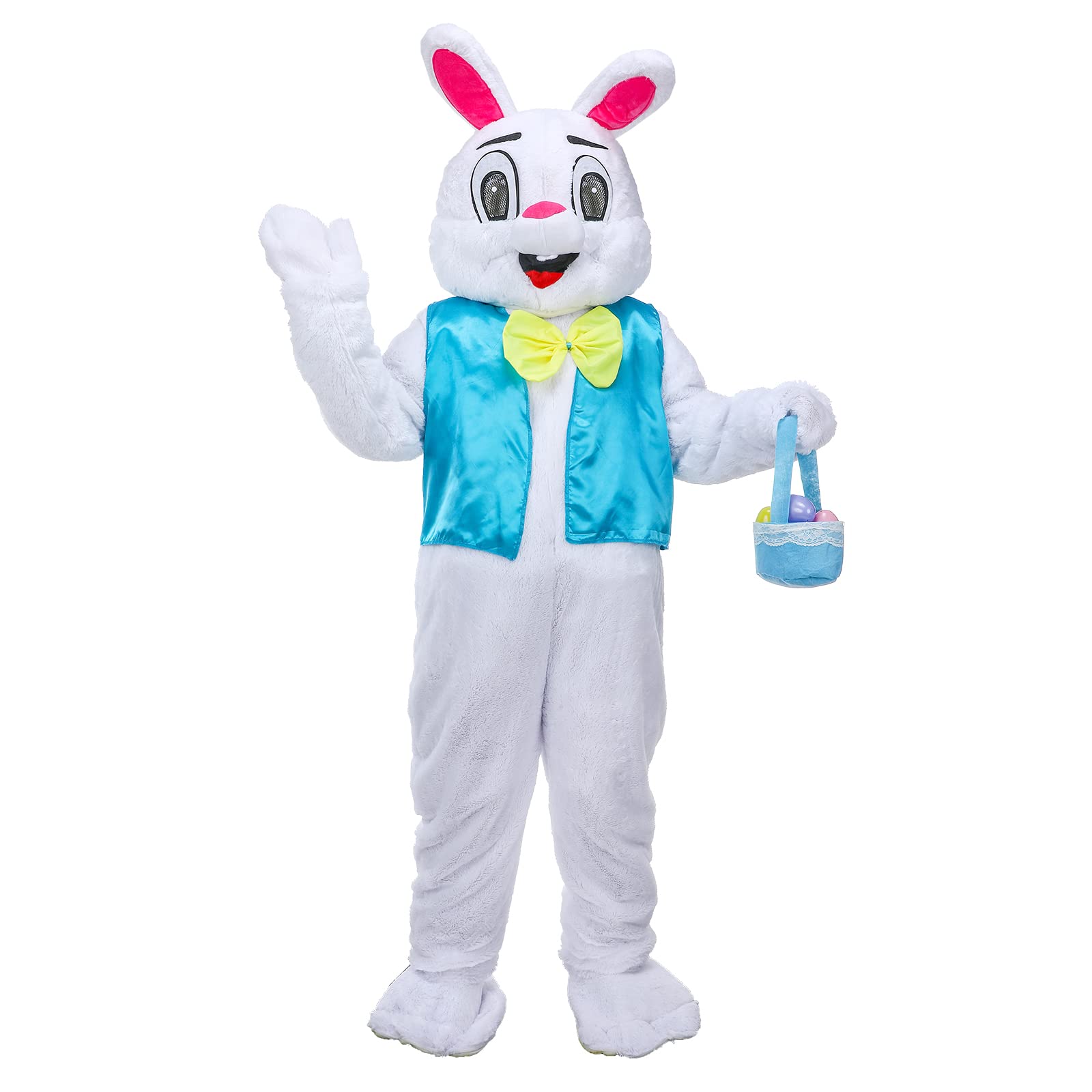 Amazon.com: Happy Easter Bunny Costume Adult Cartoon Plush Easter ...