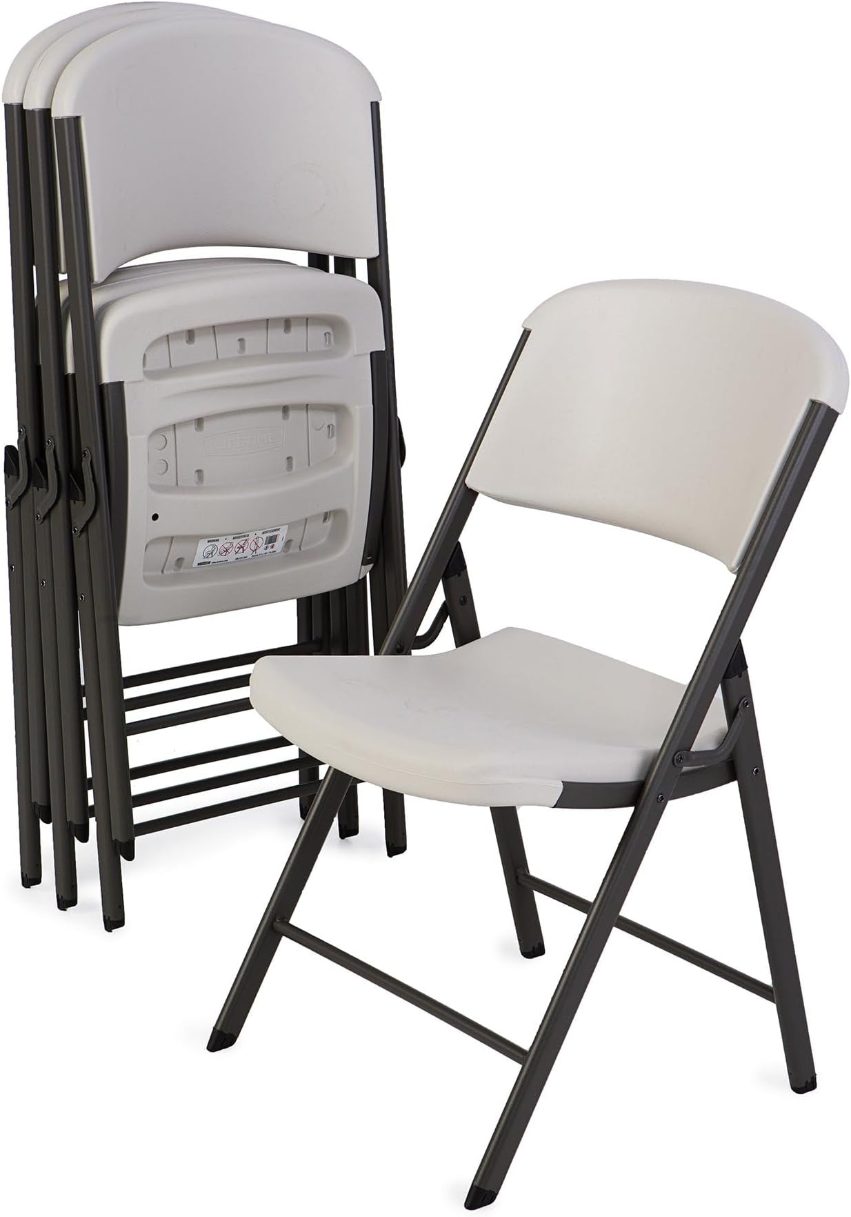 Amazon.com: Lifetime Folding Chair, Contemporary - Pack of 4, Almond ...