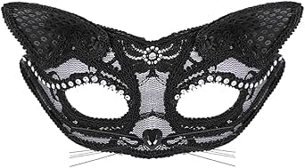 Amazon.com: TJCGCKK Cat Masquerade Mask for Women Girls Cute Cat Lace ...