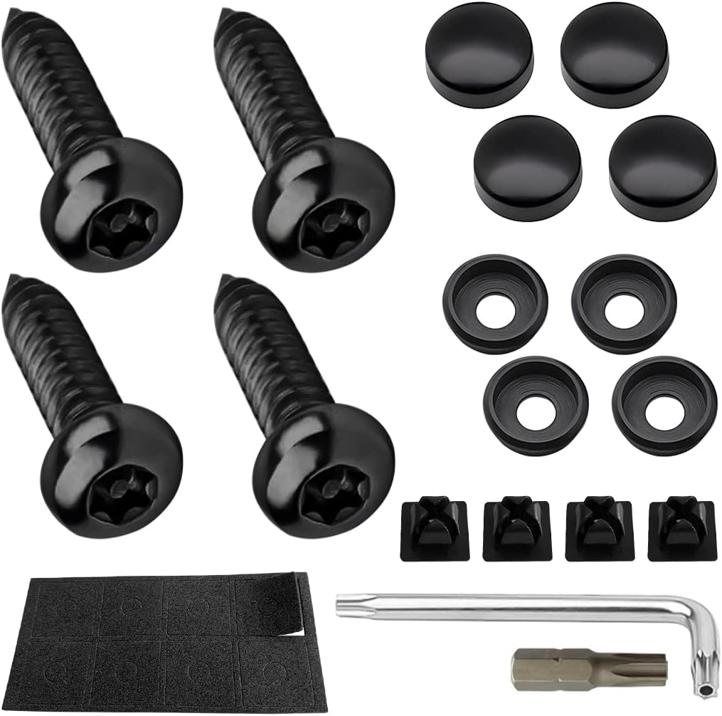 Amazon.com: YALOK Anti Theft License Plate Screws Kits- Rustproof ...