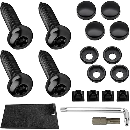 Amazon.com: 4 Set Licence Plate Screws Kit, Stainless Steel Rustproof ...