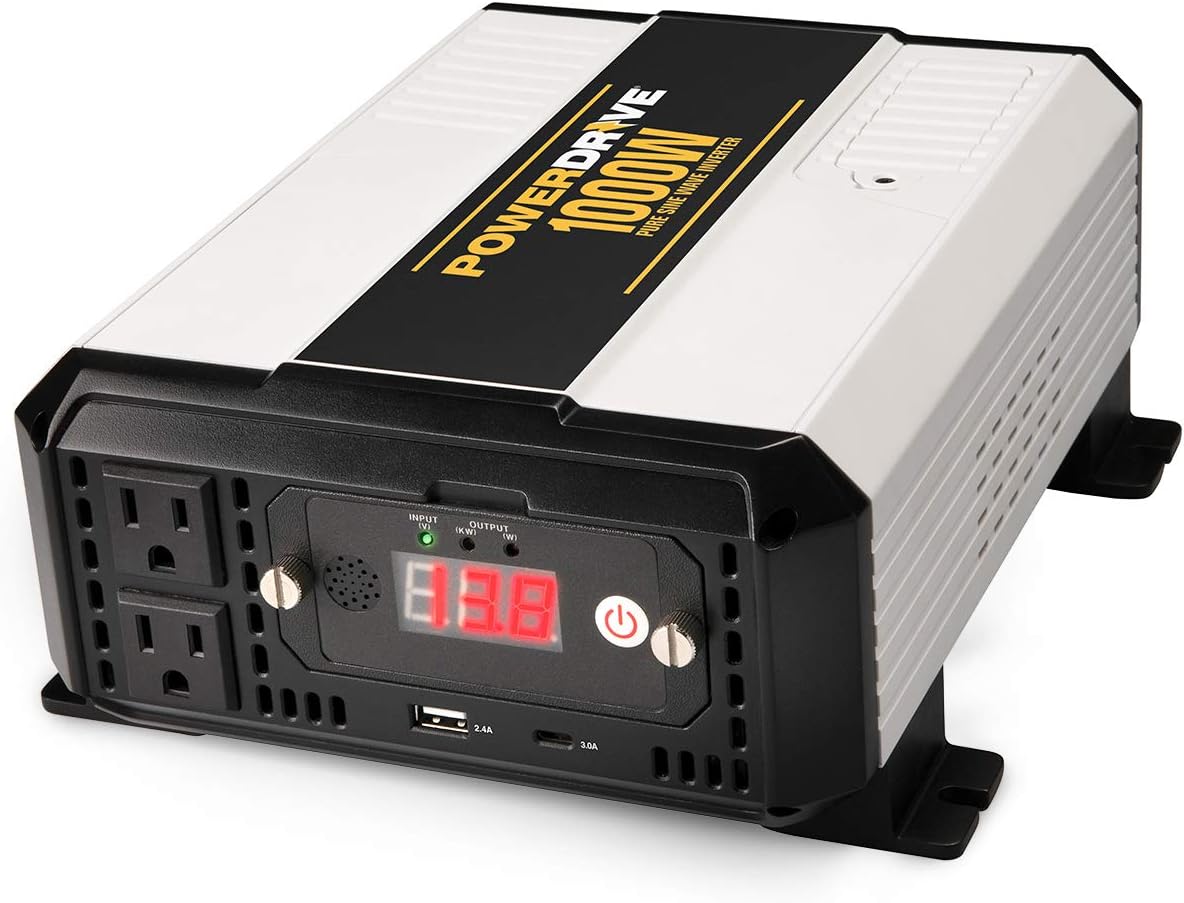 Amazon.com: PowerDrive 1000W, Bluetooth Pure Sine Wave, Power Inverter ...