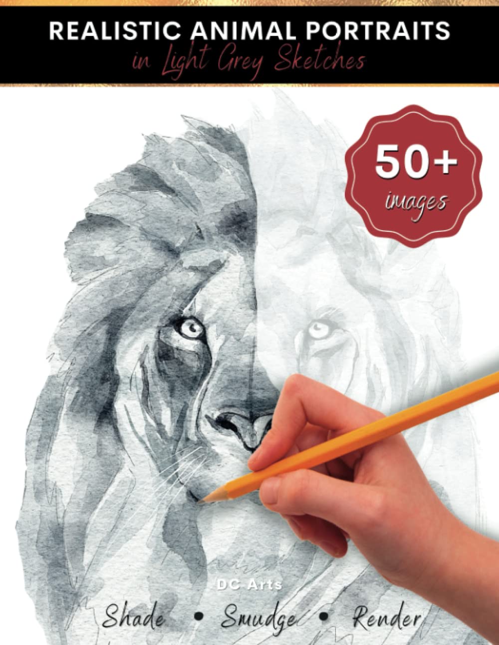 Realistic Animal Portraits in Light Grey Sketches: Animal Drawing Book ...