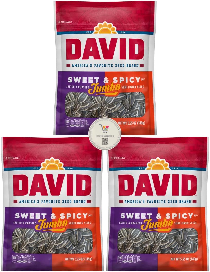Amazon.com : DAVID Roasted and Salted Ranch Sunflower Seeds, 1.625 oz ...