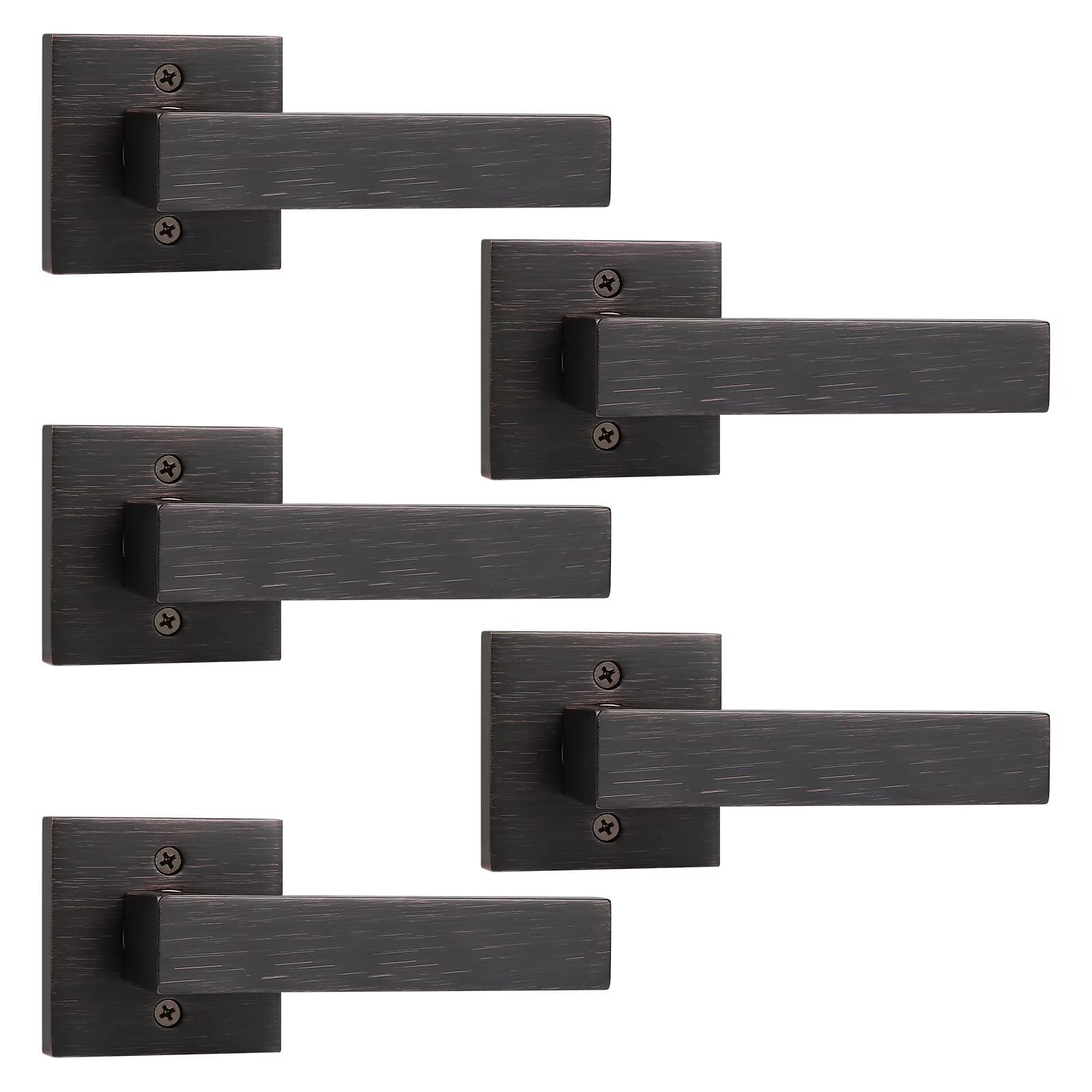 Probrico 5 Pack Oil Rubbed Bronze Dummy Lever Door Handle for French ...