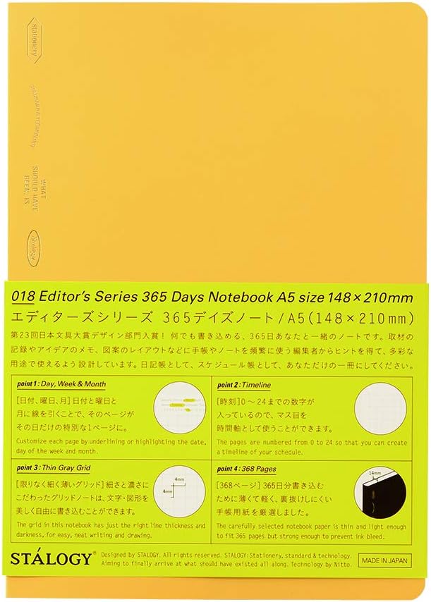 Amazon.com : Nitoms S4106 STALOGY Notebook, A5, Squared, 365 Days ...