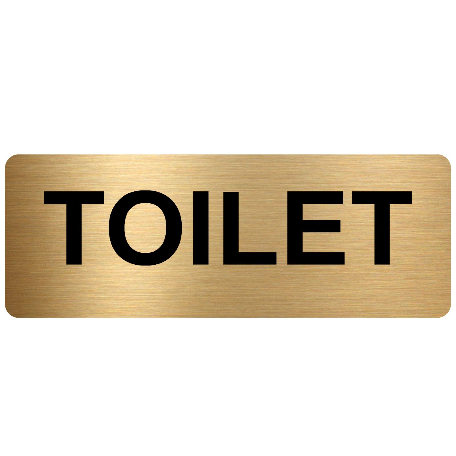 METAL Aluminum Toilet Sign-TEXT ONLY-Brushed GOLD -Toilet Lavatory ...