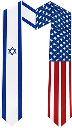 Amazon.com: 2025 Israel Flag and USA Flag Graduation Stole Graduation ...