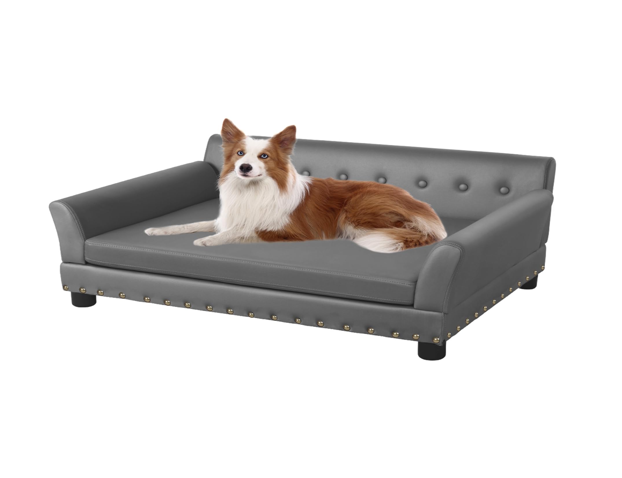 BingoPaw Large Dog Sofa Couch: Luxury Microfiber Leather Cloth Pet Sofa ...