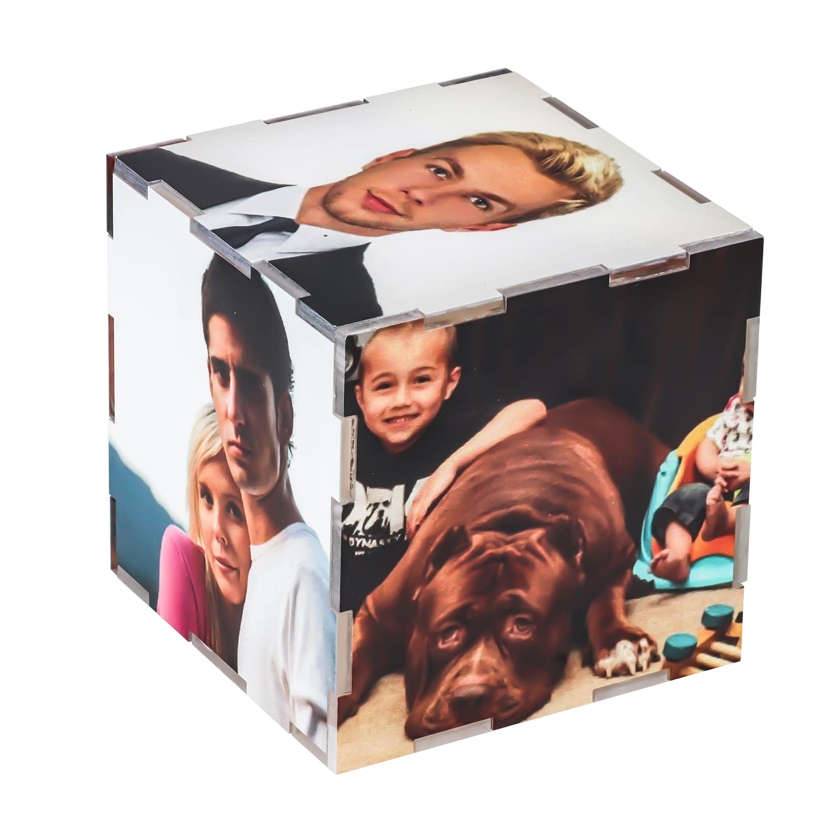 Amazon.com - OXYEFEI Photo Cube, Acrylic Custom Photo Cube Can Hold 6 ...
