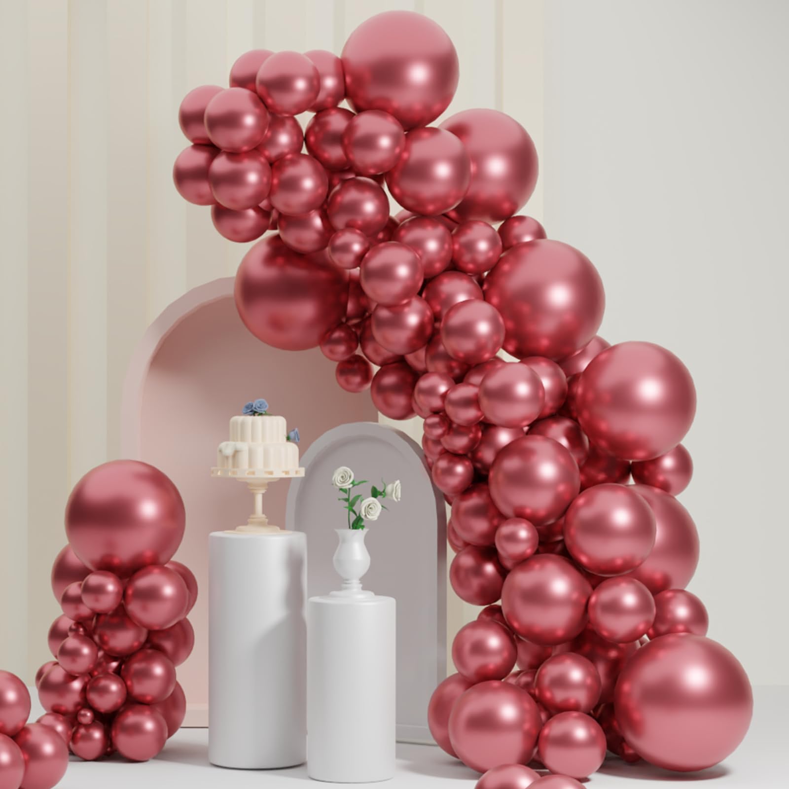 Amazon.com: Scmdoti Metallic Red Balloons,Chrome Red Balloons Different ...