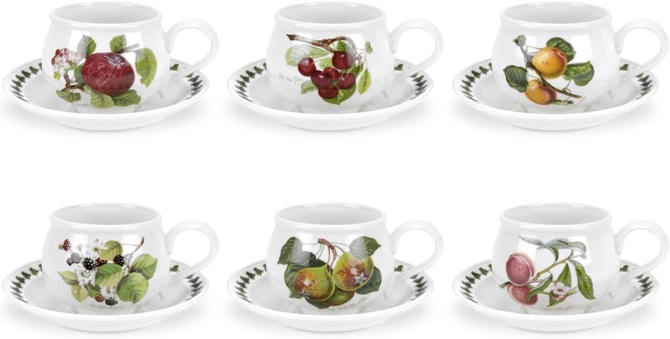 Amazon.com: Portmeirion Pomona - Tea Cup & Saucer Set Of 6 (Romantic ...