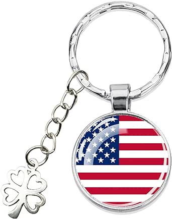 EQJJYPOC American Flag Keychains USA Flag Key Chain for Independence ...