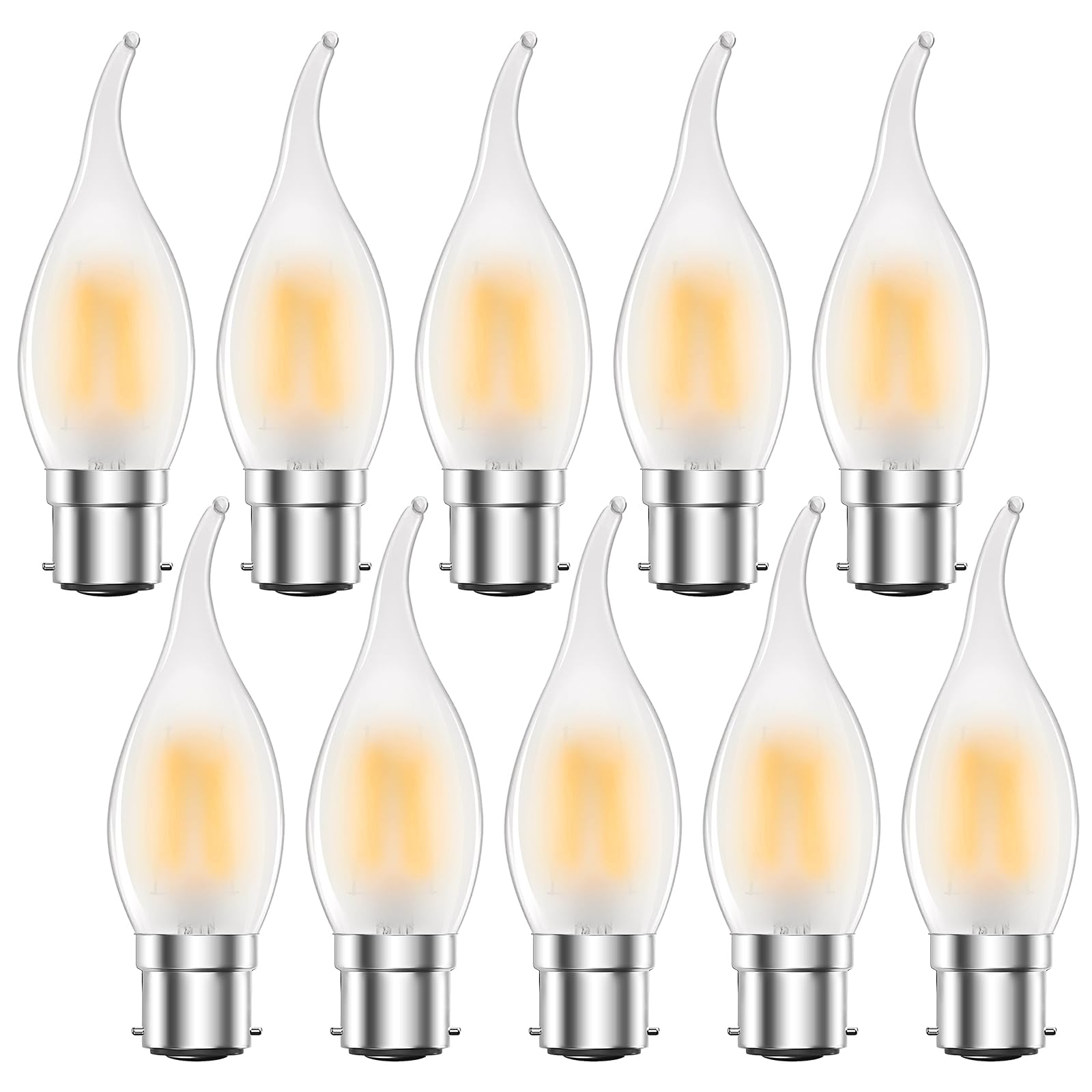 MZYOYO B22 4W LED Dimmable Bayonet Light Bulb,C35 LED Candle Light ...