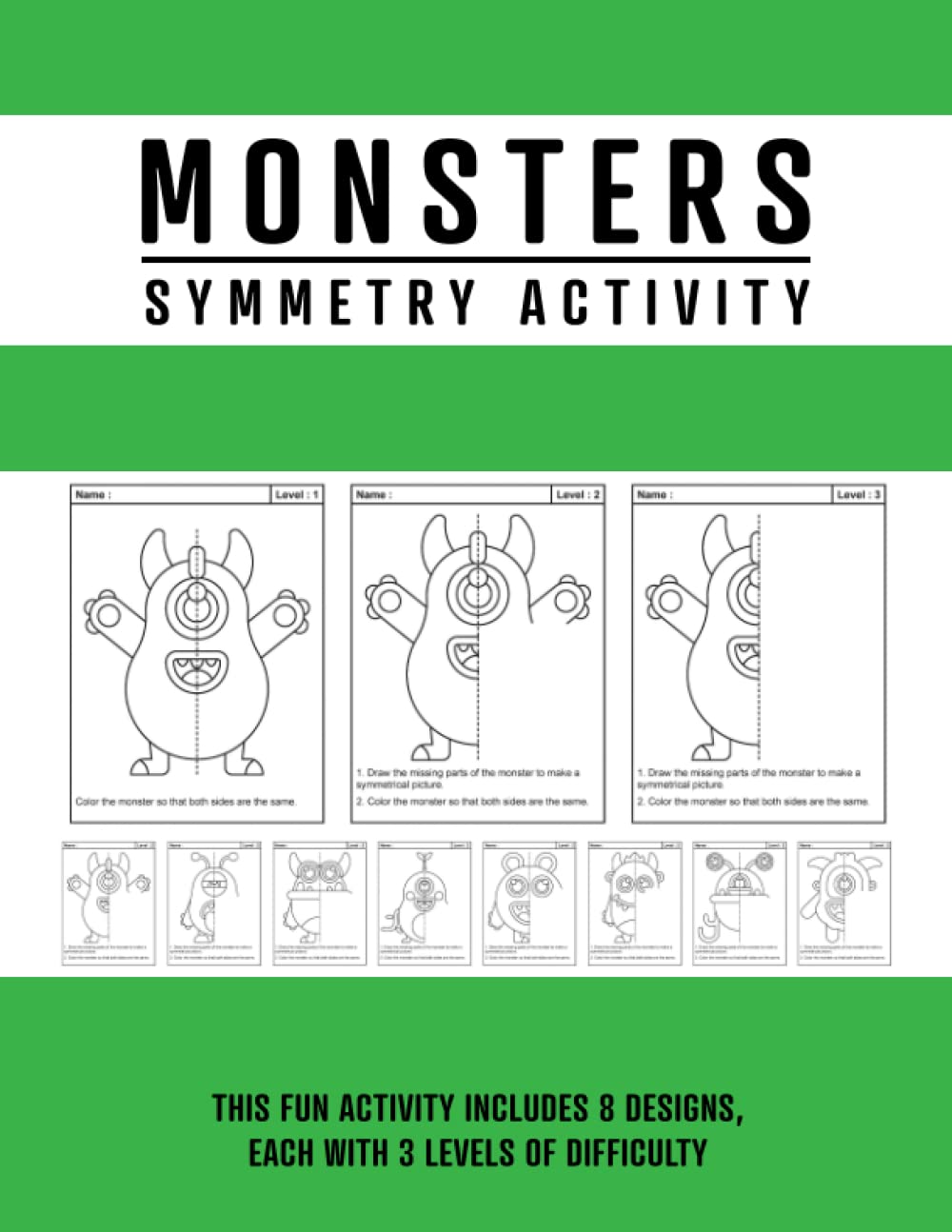 Monsters Symmetry Workbook: Monster Theme Lines of Symmetry Activity ...