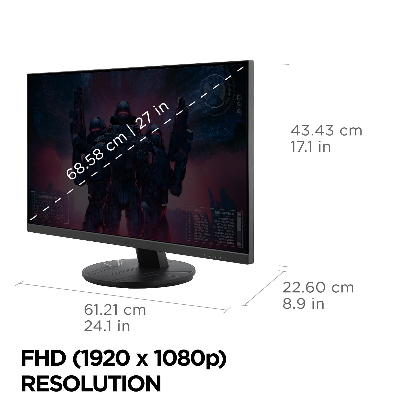 Snapklik.com : ViewSonic VX2716A 27 Inch 1080p 1ms 120Hz IPS Gaming Monitor