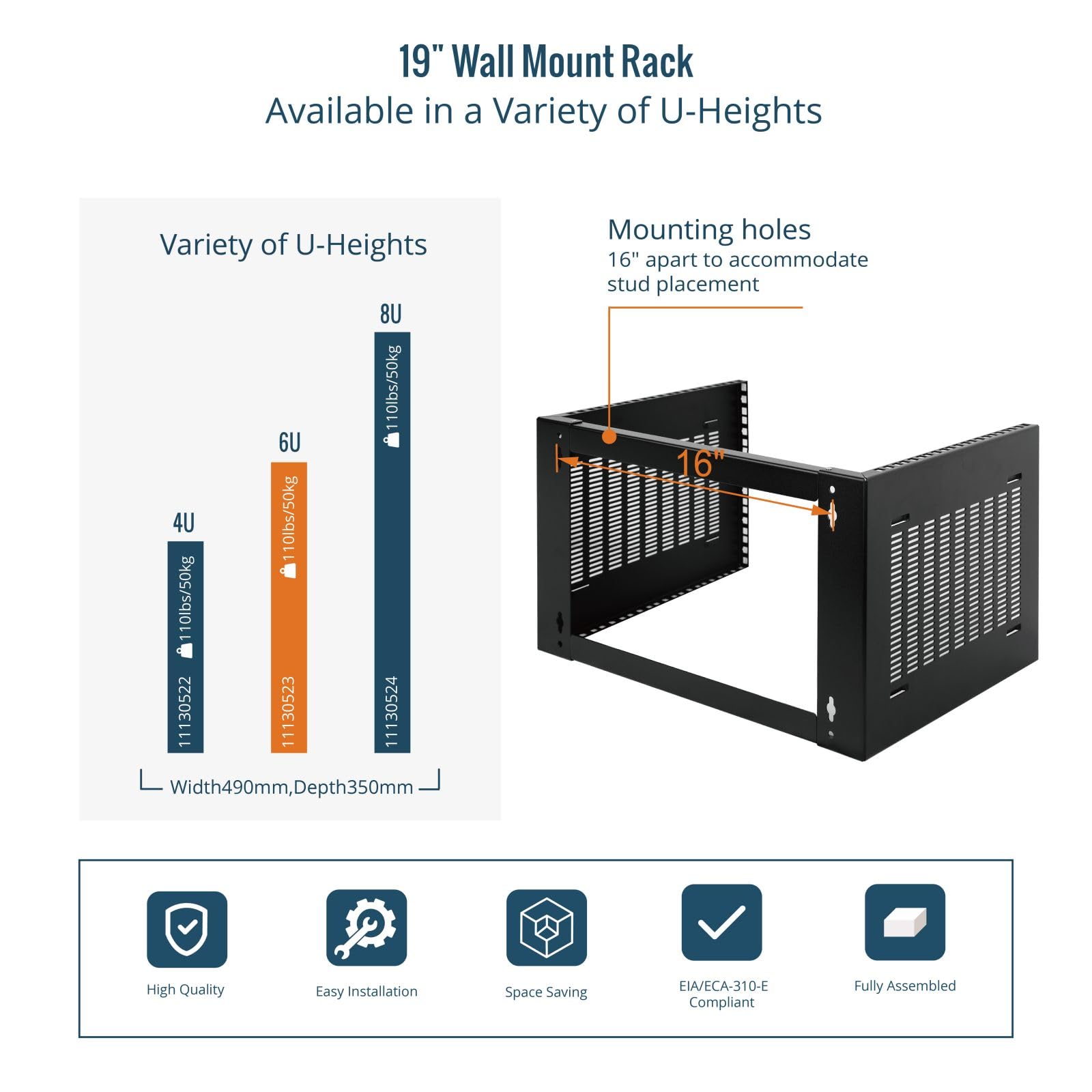 Snapklik.com : Tecmojo 6U Wall Mount Rack,6U Rack 14 Inch Depth,19 ...