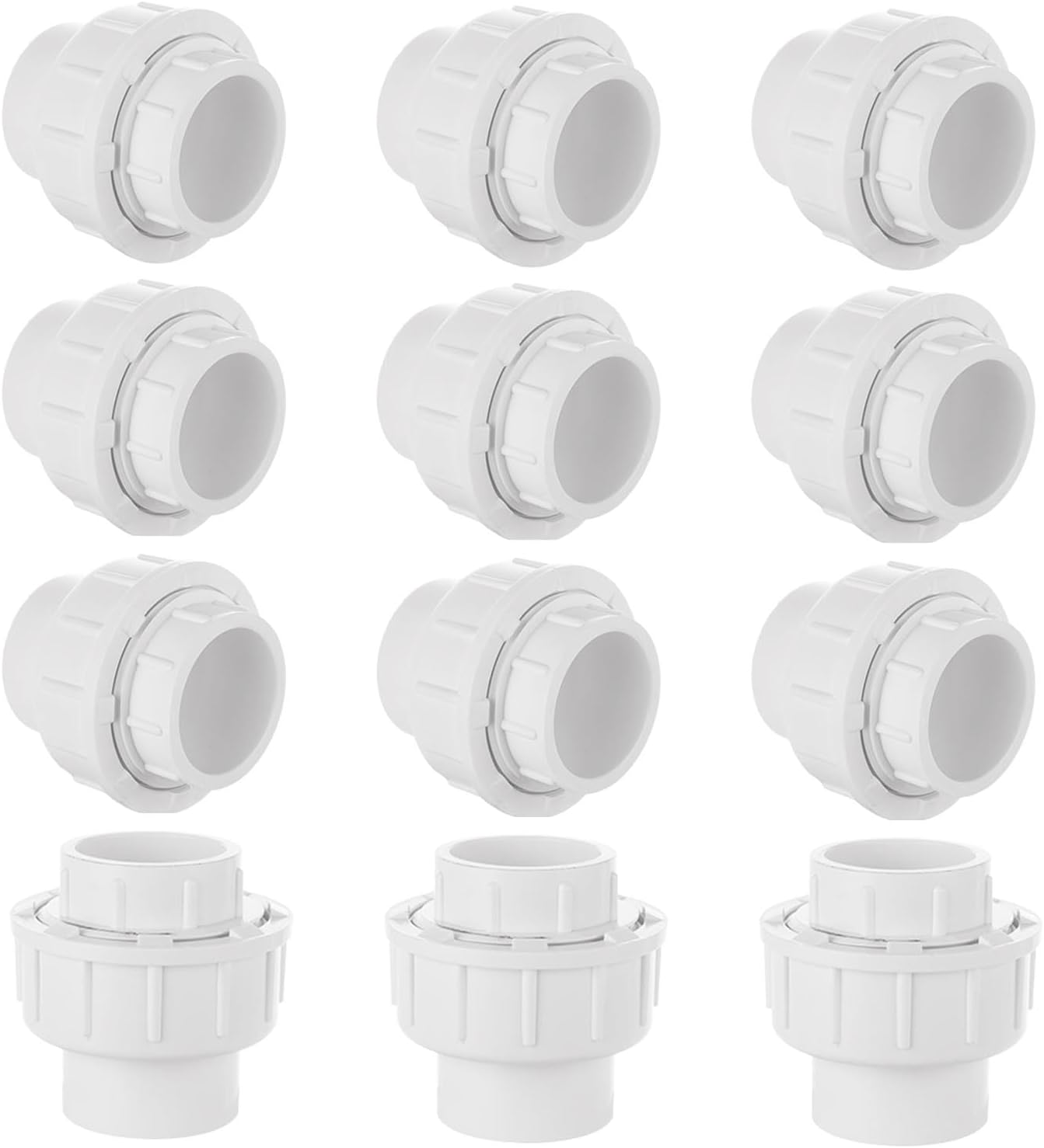 Amazon.com: 12PCS PVC Union 3/4 PVC Union Coupling Pipe Fitting Adapter ...