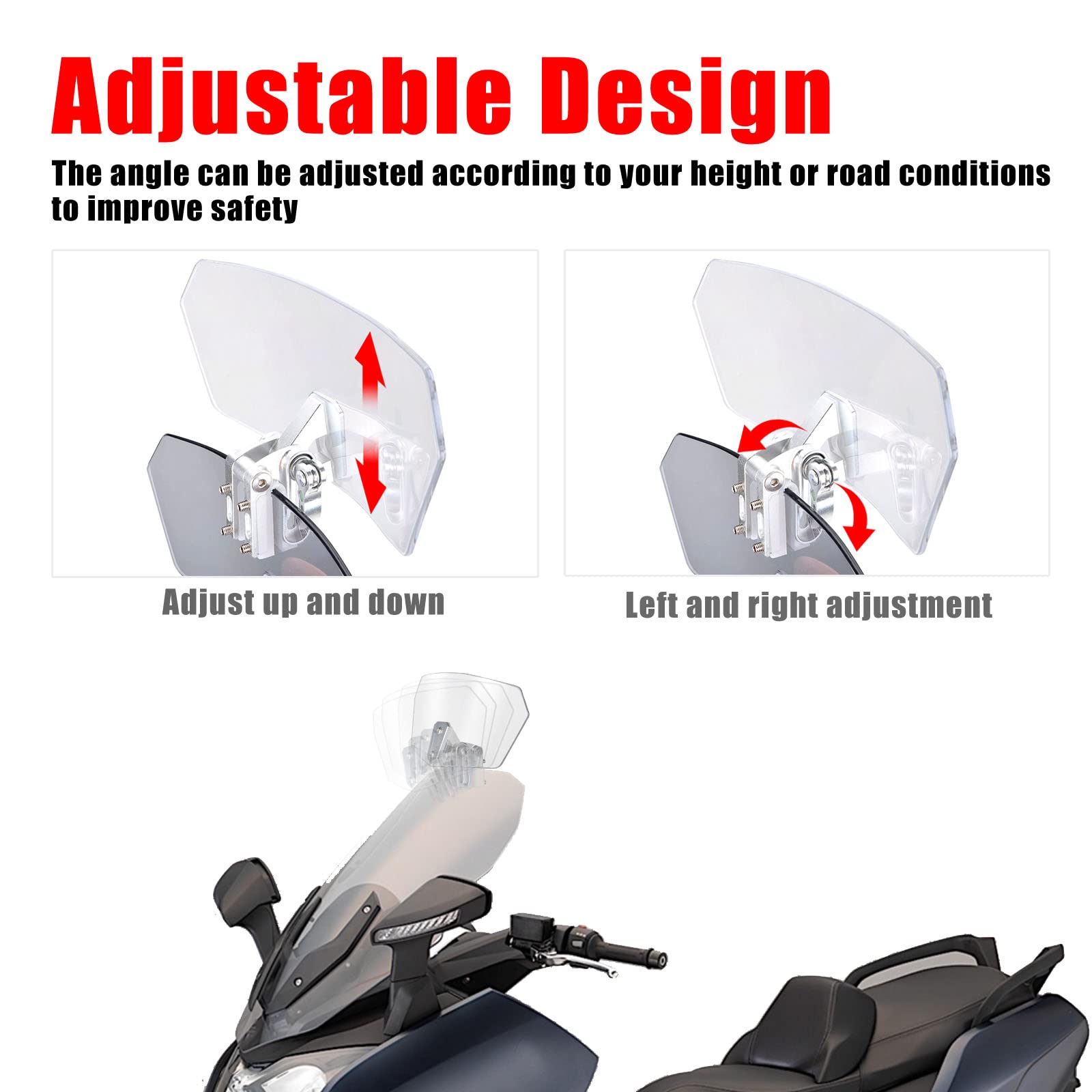 Snapklik.com : Motorcycle Windshield Extension, Universal Motorcycle ...