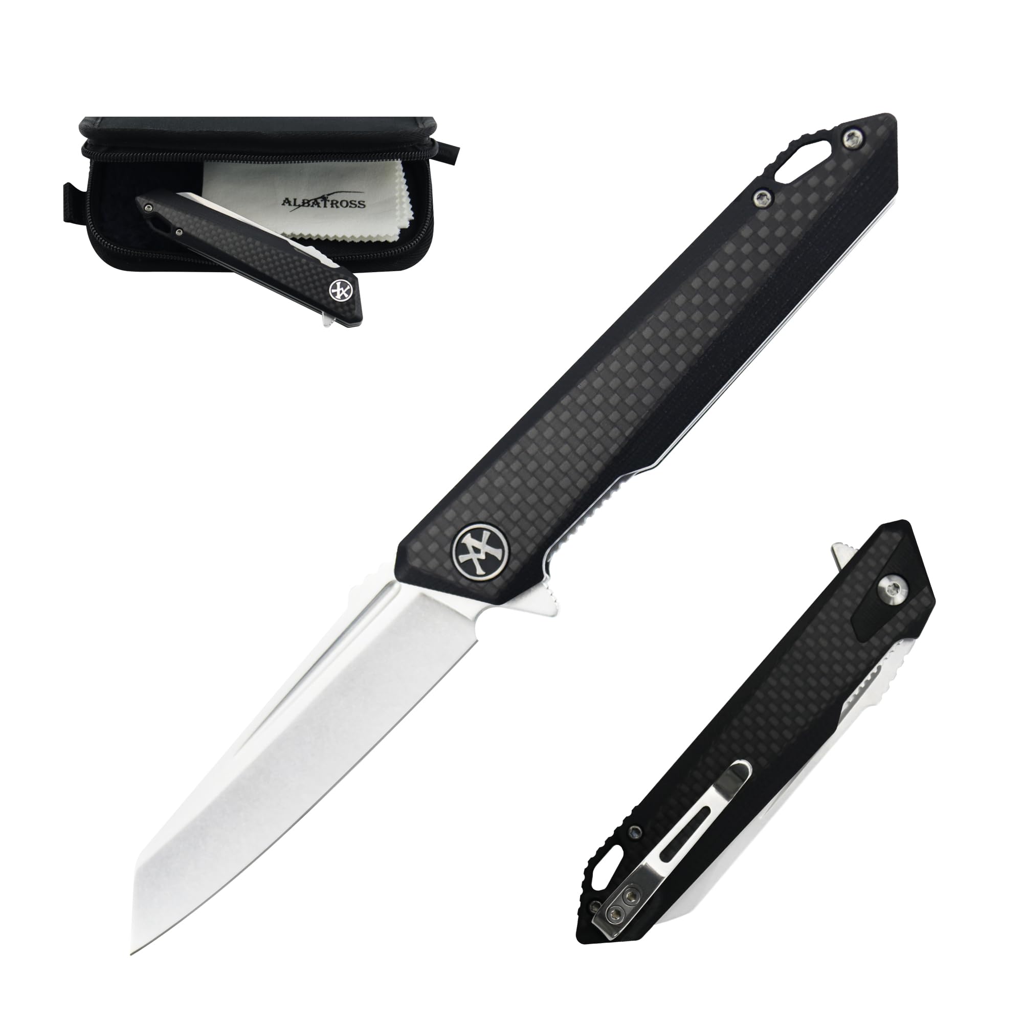 Amazon.com: ALBATROSS Outdoor Folding Knives Stonewash D2 Steel Blade ...