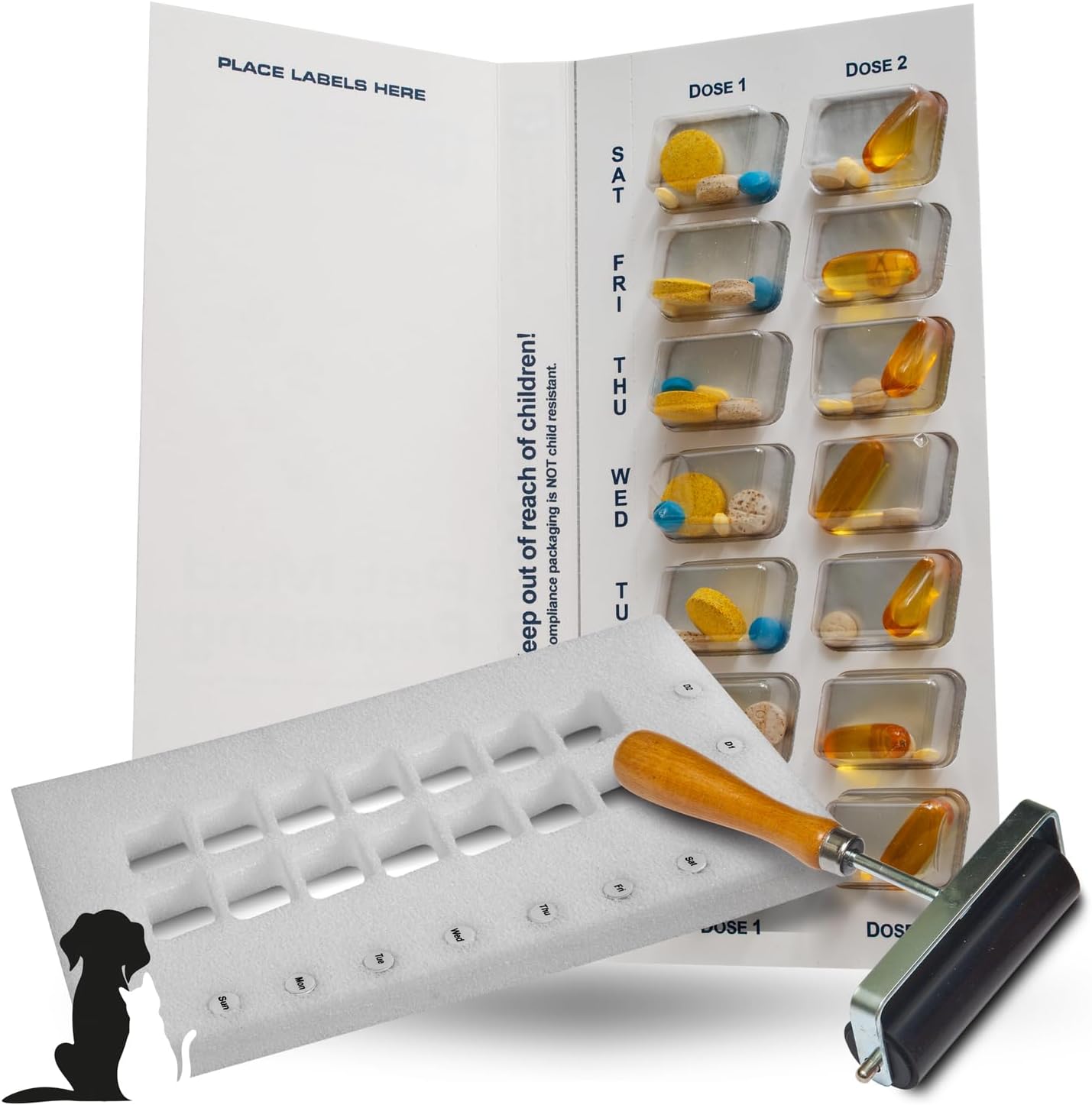 Amazon.com : Pet Med Packaging 7-Day 2-Multi Doses Per Day Medication ...