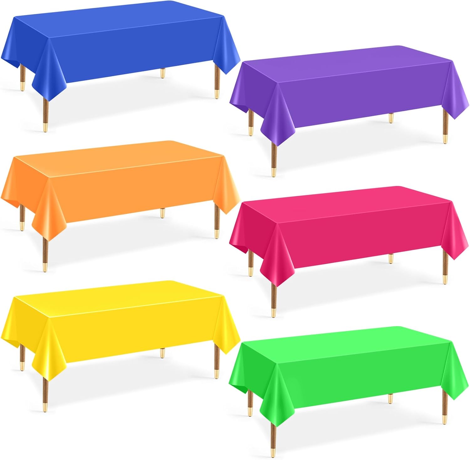 Amazon.com: Mwellewm 6Pcs Plastic Table Cloth Disposable, Assorted ...