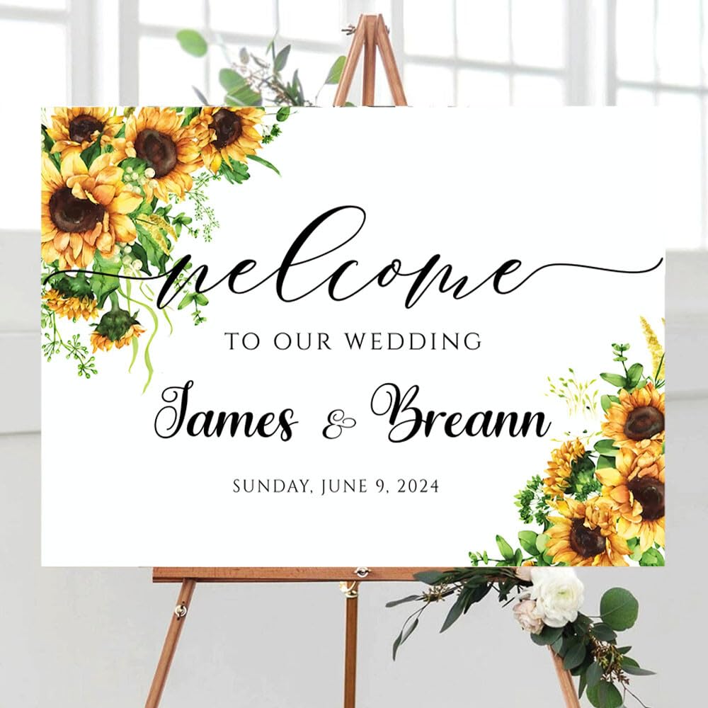 Amazon.com: Welcome To Our Wedding Sign, Welcome Wedding Sign With ...