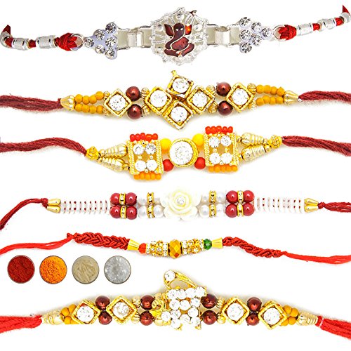 Handmade Traditional Rakhi Pack of 6 for Family | Brother |Combo of ...