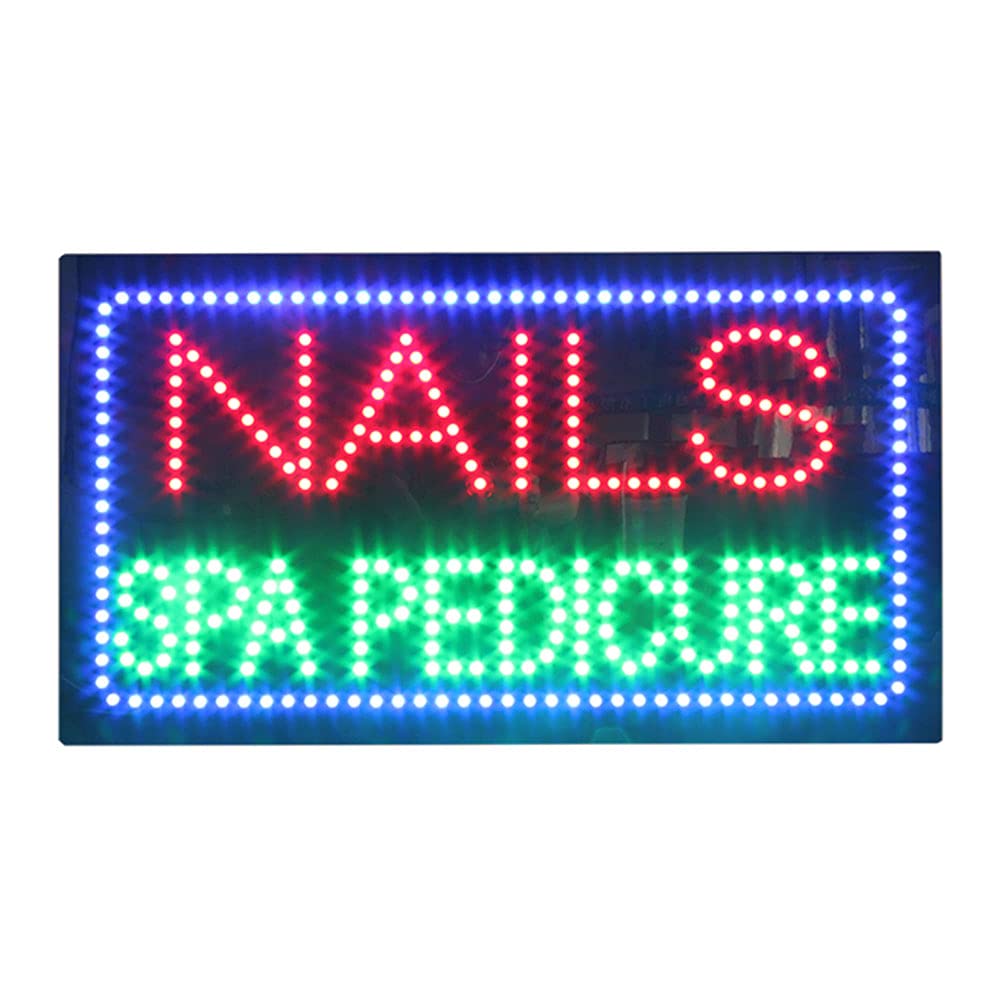 Amazon.com: LED Nails Spa Pedicure Sign for Business, Super Bright LED ...