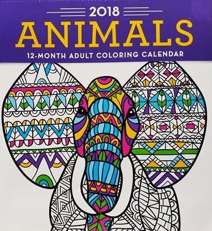 Amazon.com: 2018 Animals Adult Coloring Wall Calendar : Video Games