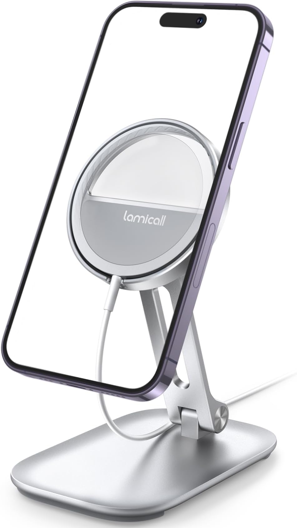 Amazon.com: Lamicall Phone Stand for Apple MagSafe Charger - Dual Hinge ...