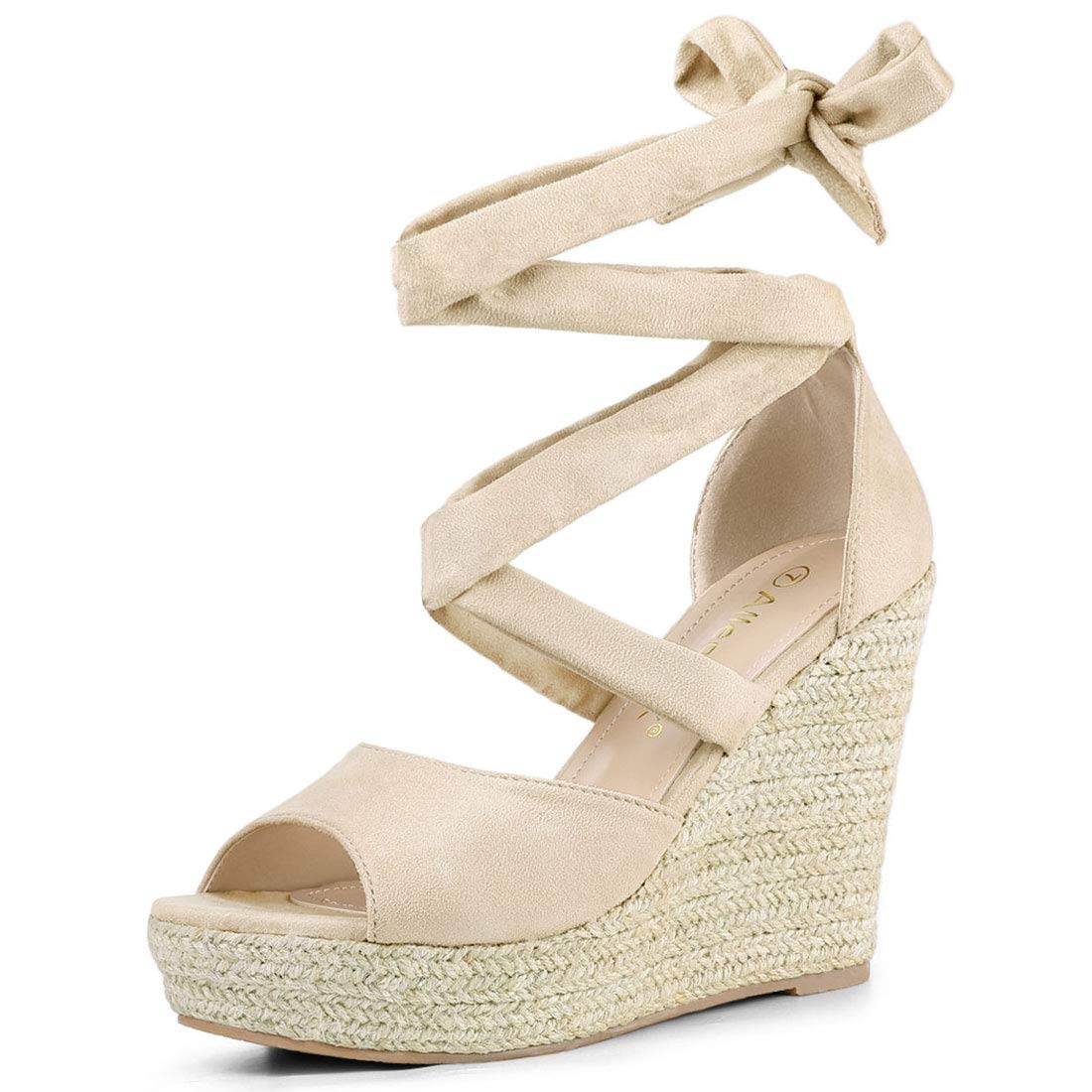 Amazon.com | Allegra K Women's Lace Up Espadrilles Platform Platform ...