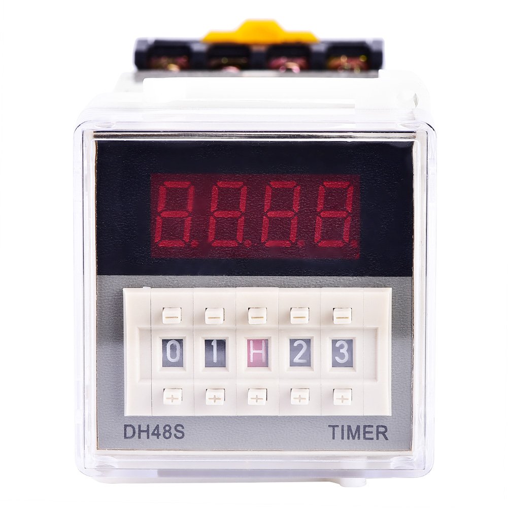 DH48S-2Z 220V Digital Display Double Time Relay with Socket Base ...