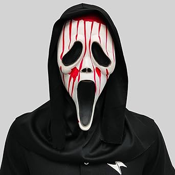 MplehDa Scream Mask Halloween Scary Masks Ghostface Mask Horror Film ...