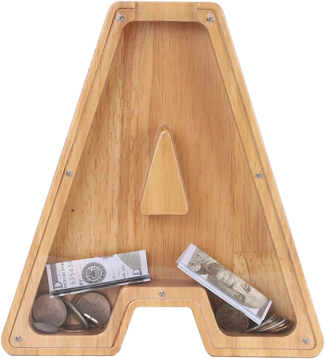 Amazon.com: Wooden Letter Piggy Bank for Kids Boys Girls, Alphabet A ...