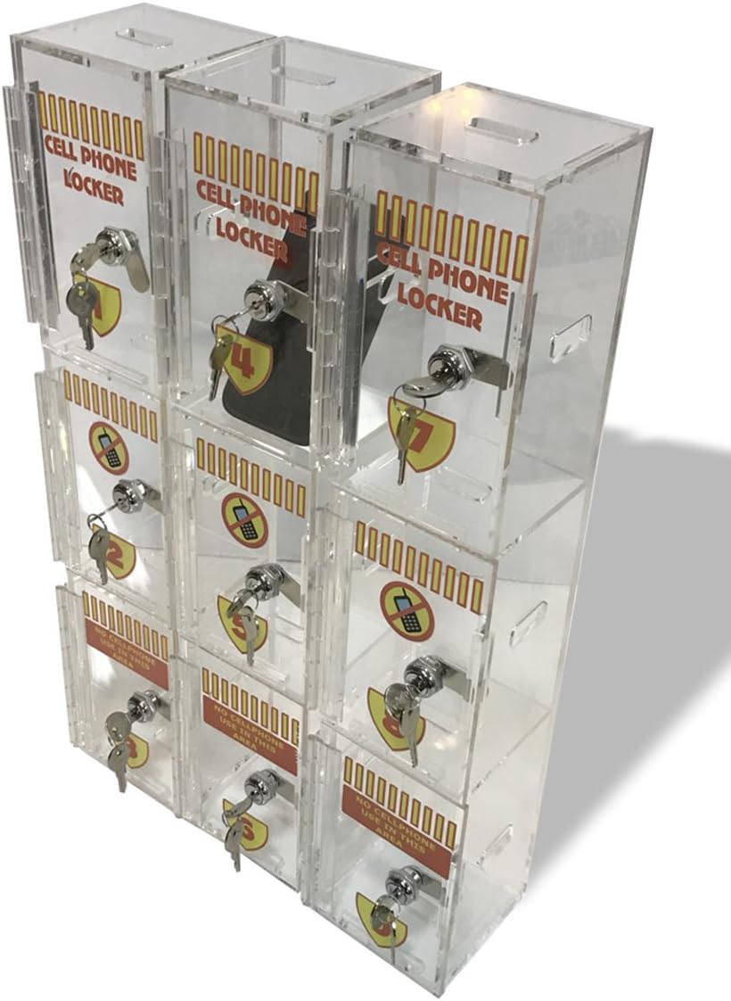 Amazon.com : New Wall Mounted Acrylic Cell Phone Locker/Cell Storage ...