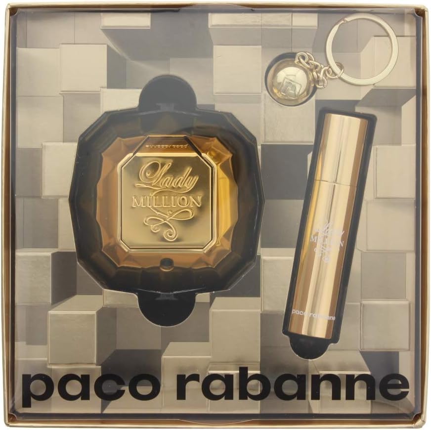 Paco Rabanne Lady Million Eau de Parfum 50ml +10ml Travel Spray+Key ...