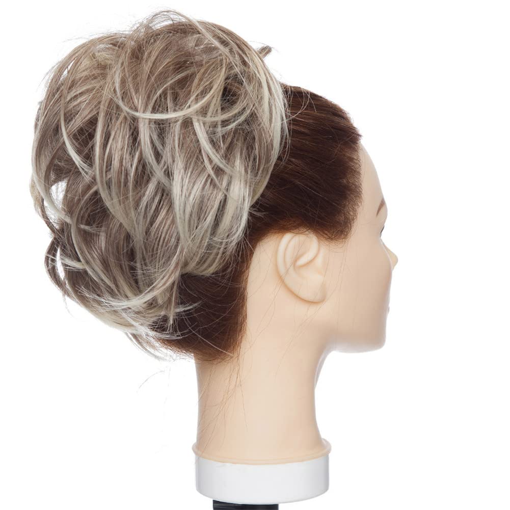 Amazon.com : Vsadsau Synthetic Scrunchy Hair Bun With Elastic Band ...