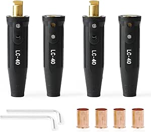 Welding Knight LC40 Welding Cable Connector Set Black Male and Female ...