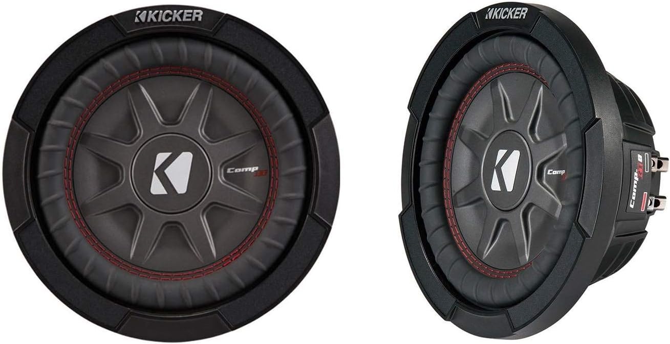 Amazon.com: Kicker 8" Dual 1200W CompRT 2 Ohm Shallow Slim Car ...